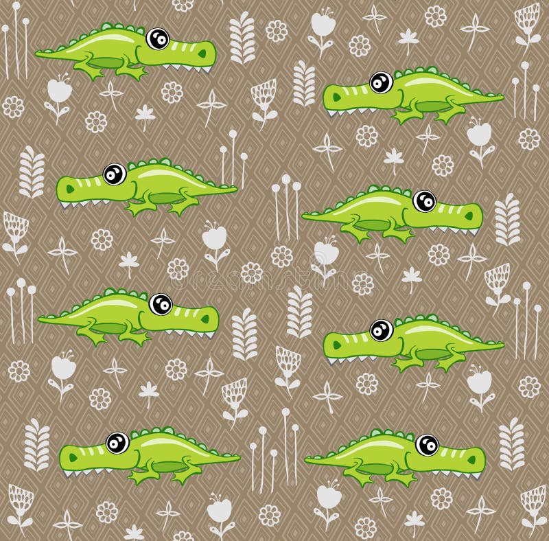 Crocodile Pattern Design with Several Alligators Fabric, Textile Stock ...