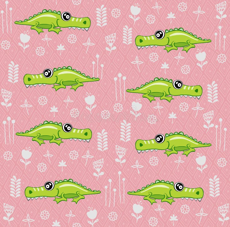 Crocodile Pattern Design with Several Alligators Fabric, Textile Stock ...