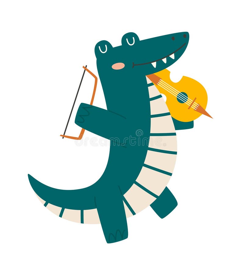 Crocodile Playing Game with Controller Cartoon Character Stock Vector ...