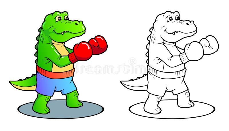Crocodile Preparing To Boxing Match Stock Illustration - Illustration ...