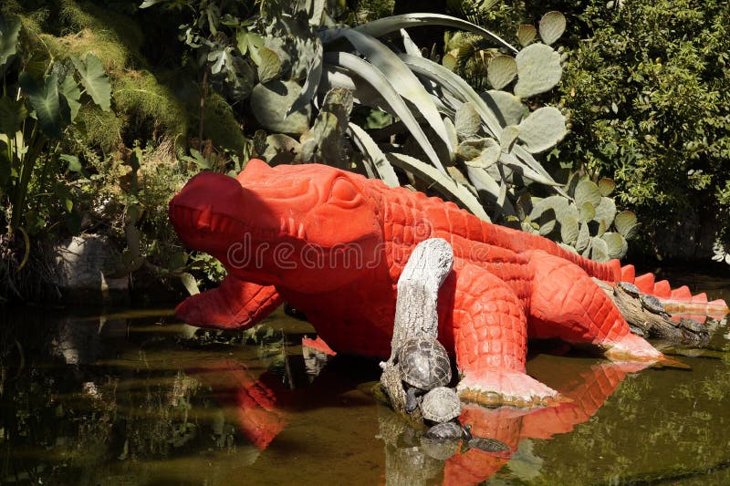 Crocodile red stock image. Image of architecture, cement - 54078195