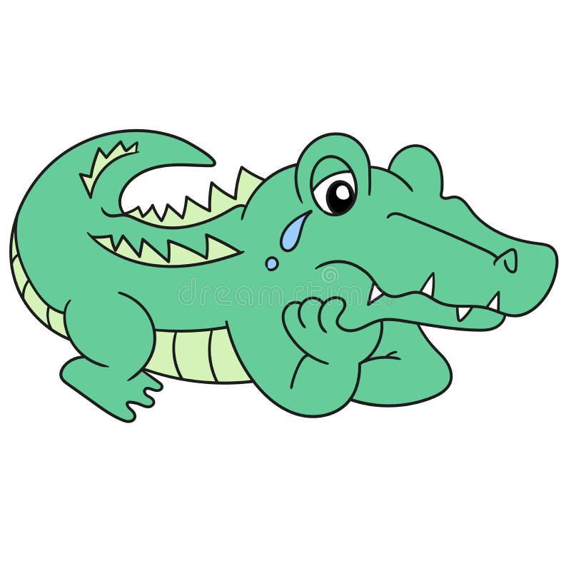 The crocodile is sad alone stock vector. Illustration of logo - 207009920