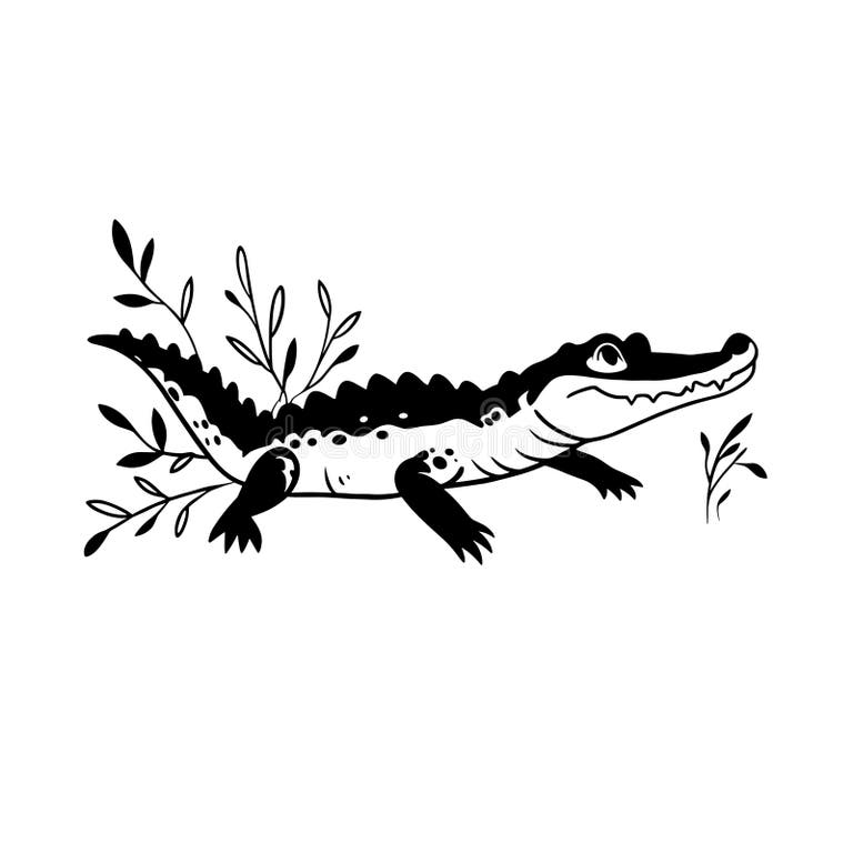 Simple Black Crocodile Logo Stock Illustrations – 561 Simple Black ...