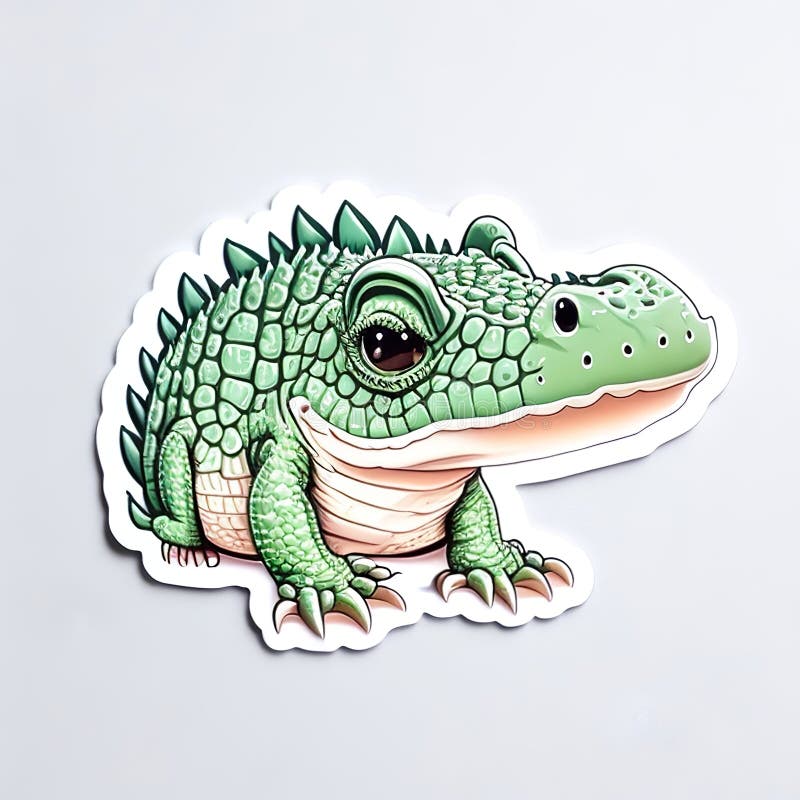 Crocodile Sticker on the White Background. Vector Illustration Stock ...