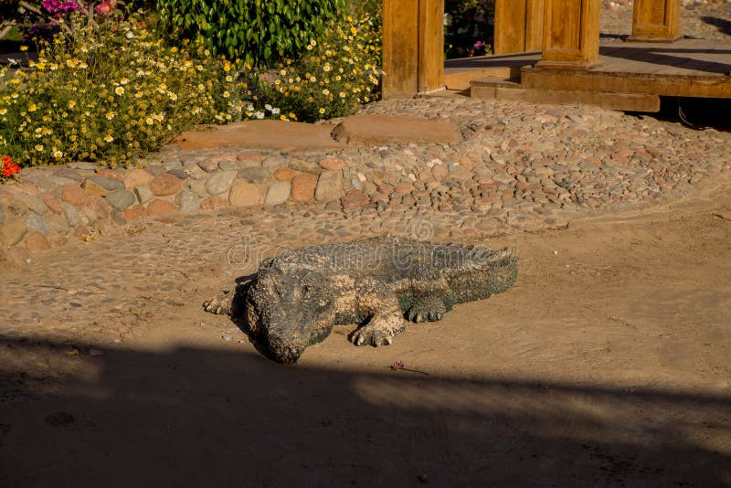 Crocodile Stone Decorative Monument on the Street Stock Image - Image ...