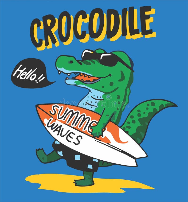 Summer Crocodile Beach Vector Art Stock Vector - Illustration of worth ...