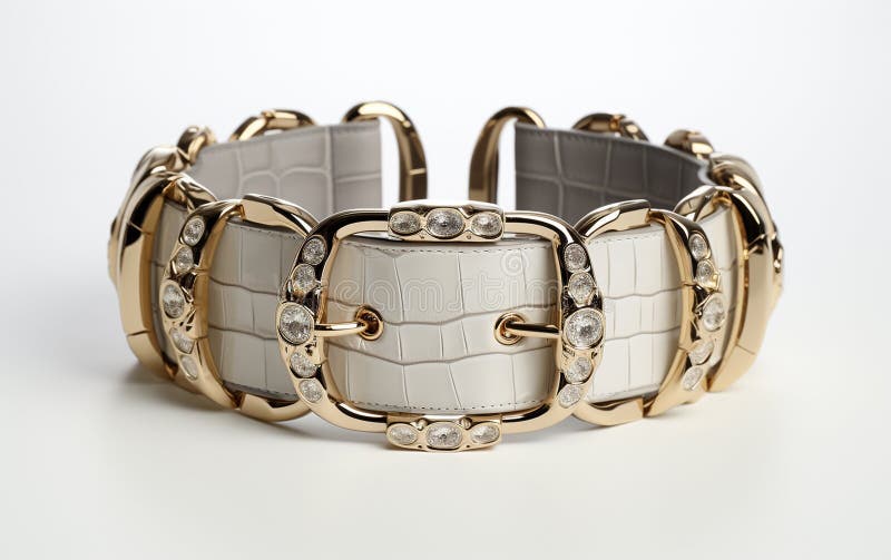 Crocodile-Textured Chain Belt on Transparent Background Stock ...