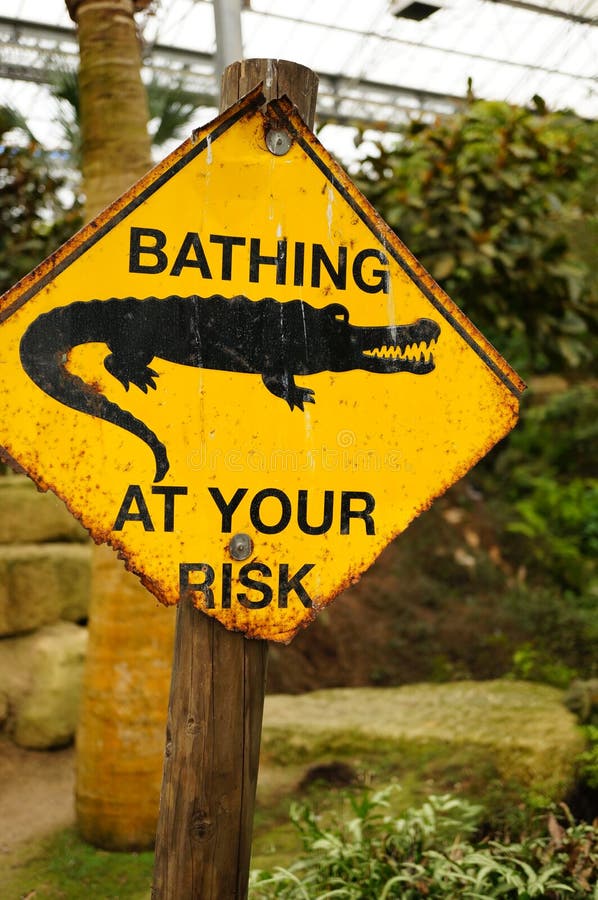 Crocodile warning stock image. Image of danger, reptile - 24330843