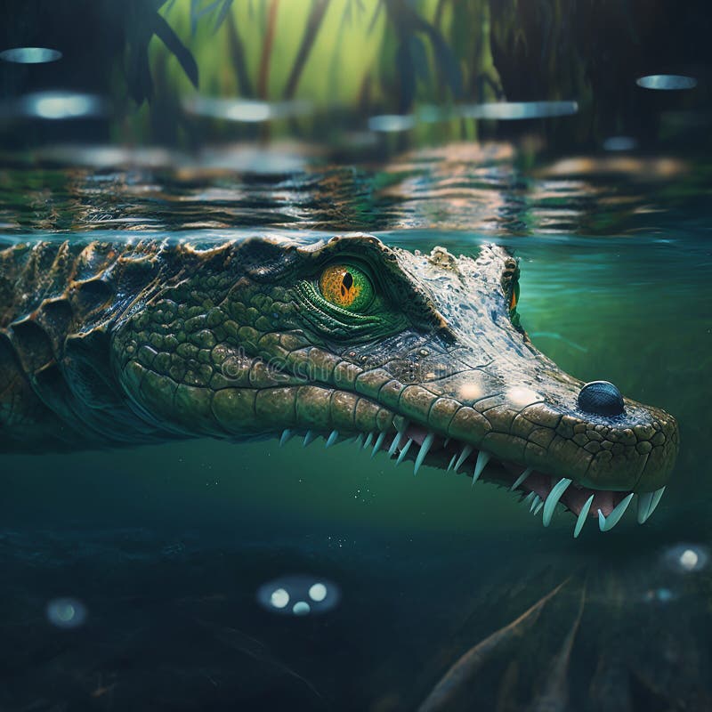 Crocodile in the water stock illustration. Illustration of florida ...