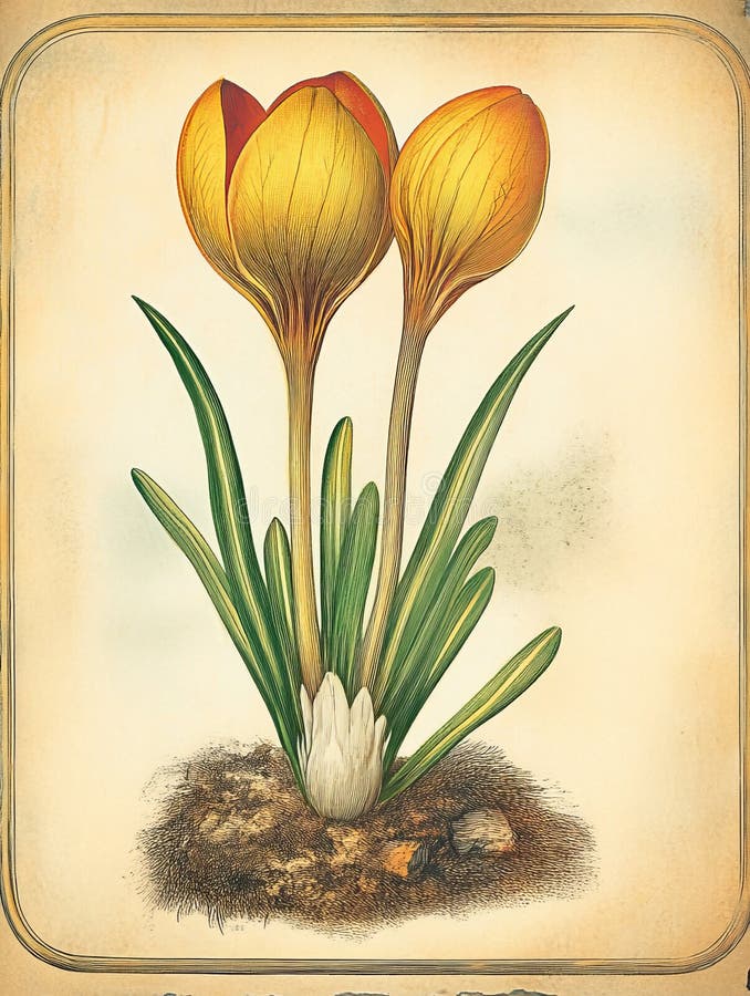 Crocus Bulb Package Design stock illustration. Illustration of flower ...