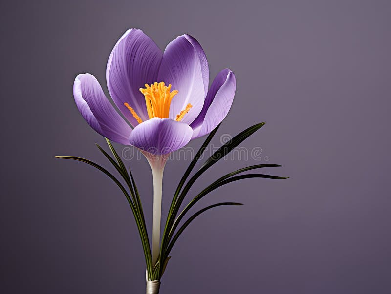 Crocus Flower in Studio Background, Single Crocus Flower, Beautiful ...