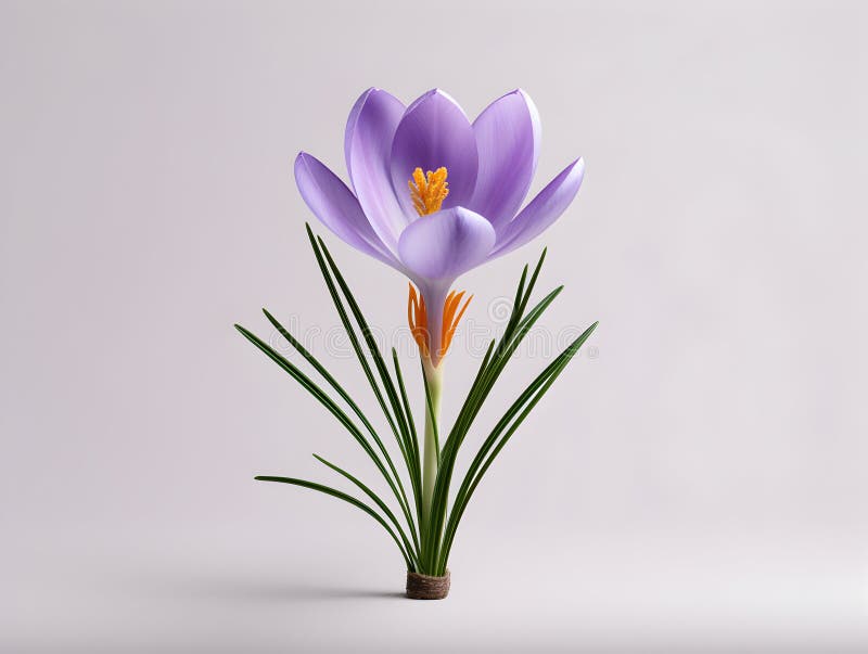 Crocus Flower in Studio Background, Single Crocus Flower, Beautiful ...