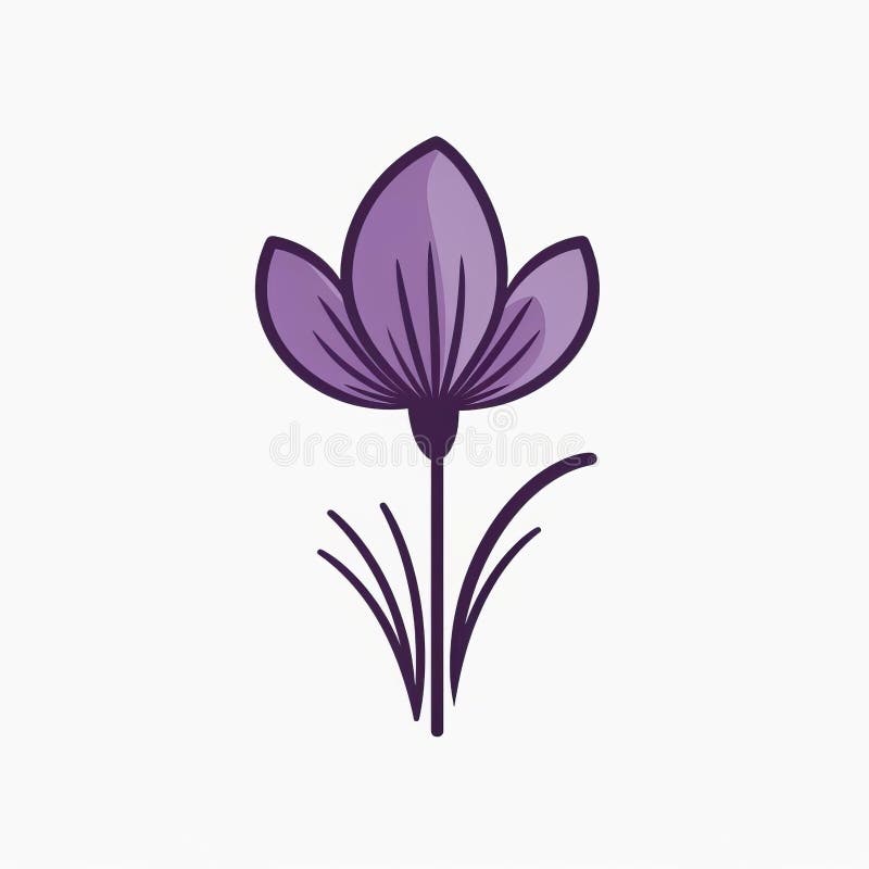 Crocus Silhouette Vector Flat Simple Identification Symbol Clipart ...