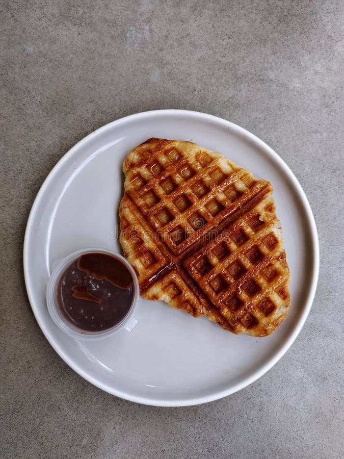 Croffle Cake Chocolate Waffle Breakfast Bakery Food Stock Photo - Image ...