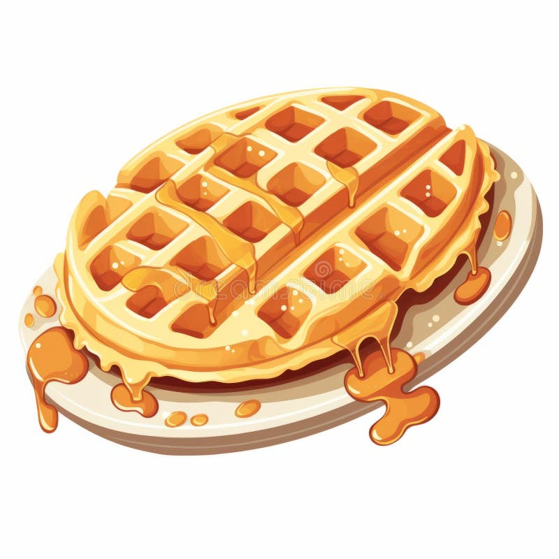 Croffle, Croissant Waffle Korean Pastry. Waffle Menu Vector ...