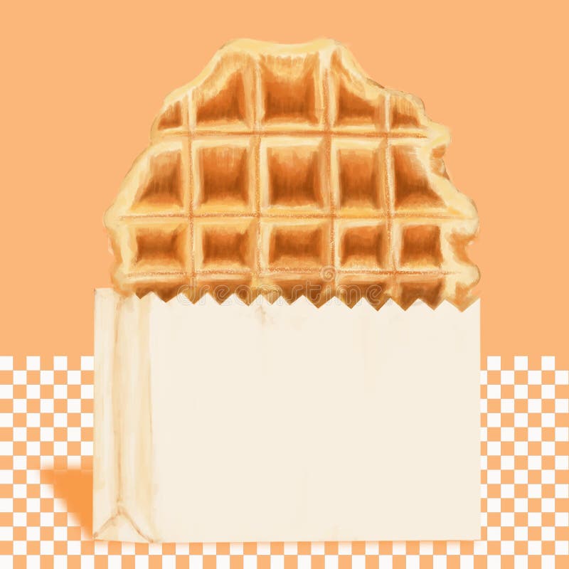 Croffle with Paper Bag Illustration Stock Illustration - Illustration ...