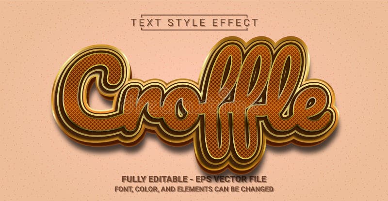 Croffle Text Style Effect. Editable Graphic Text Template Stock Vector ...