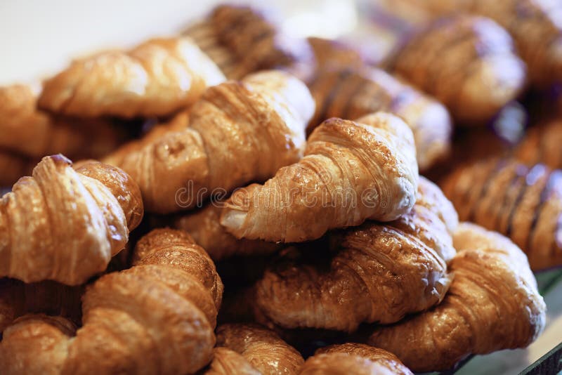 Croissant Bread on Buffet Line Stock Photo - Image of dessert ...