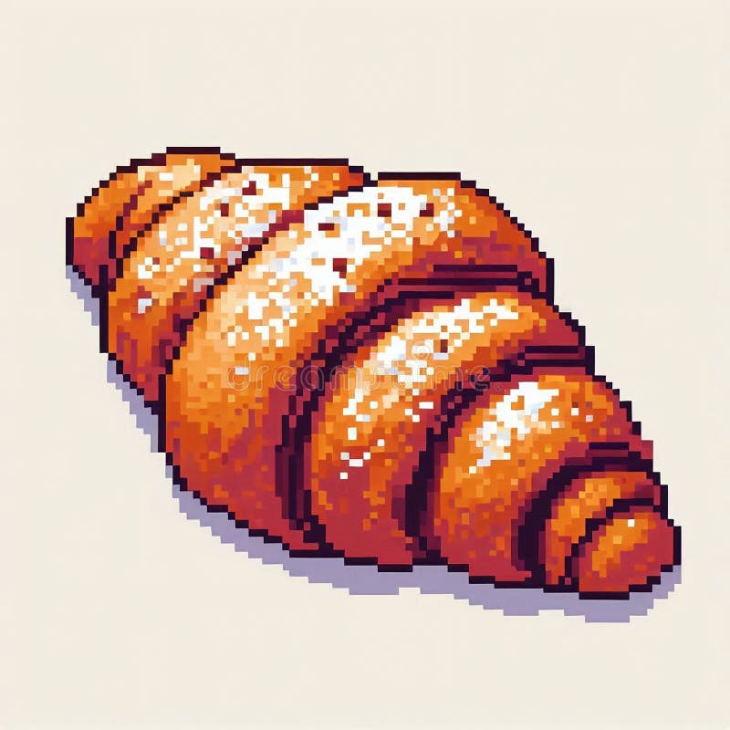 Croissant Bread Illustrator Design,pixel Art Stock Illustration ...