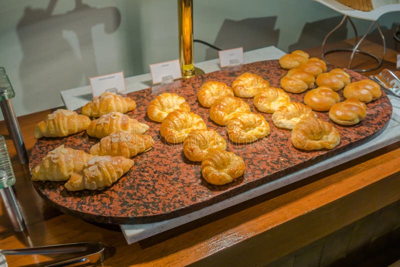 Croissant Bread on Table in Buffet . Stock Image - Image of decoration ...