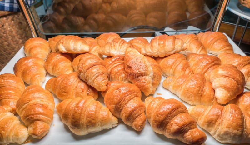 Croissant Bread on Table in Buffet . Stock Image - Image of bakery ...