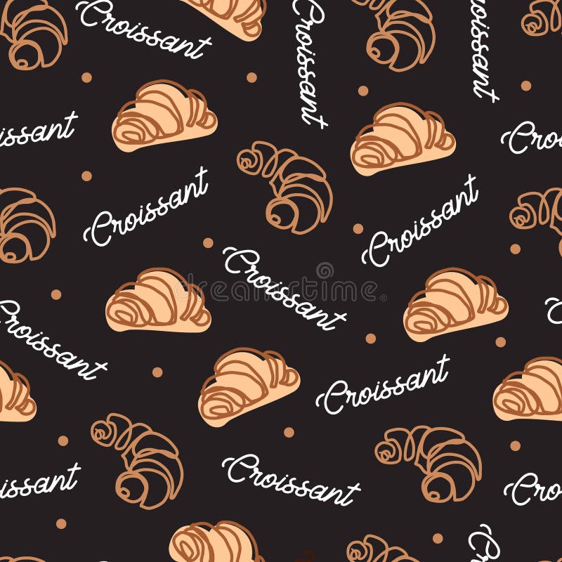 Croissant Collection French Bakery Delight Pattern Stock Vector ...