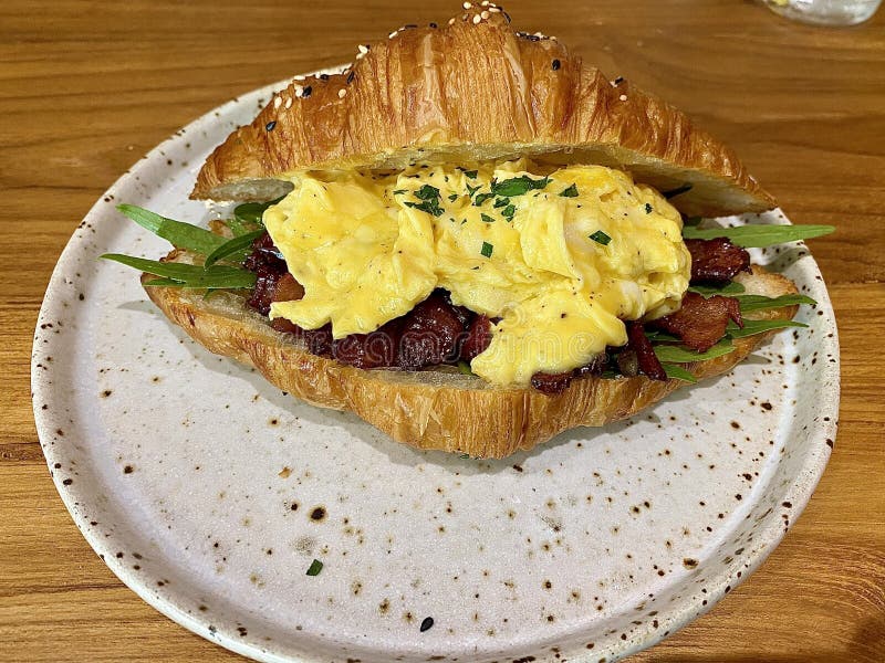 Croissant with Crispy Maple Syrup Stock Image - Image of nutrition ...
