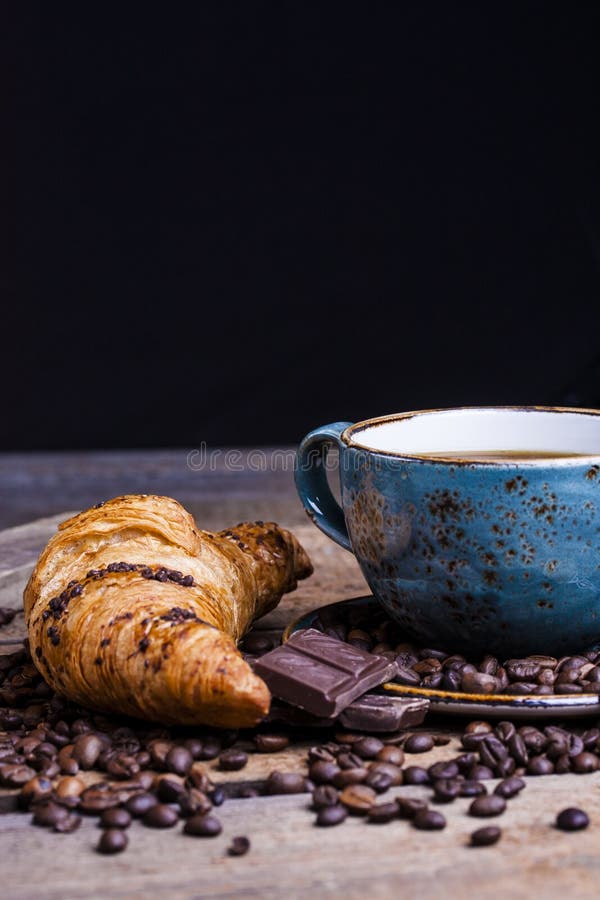 Croissant and a Cup of Delicious Coffee Stock Photo - Image of fresh ...