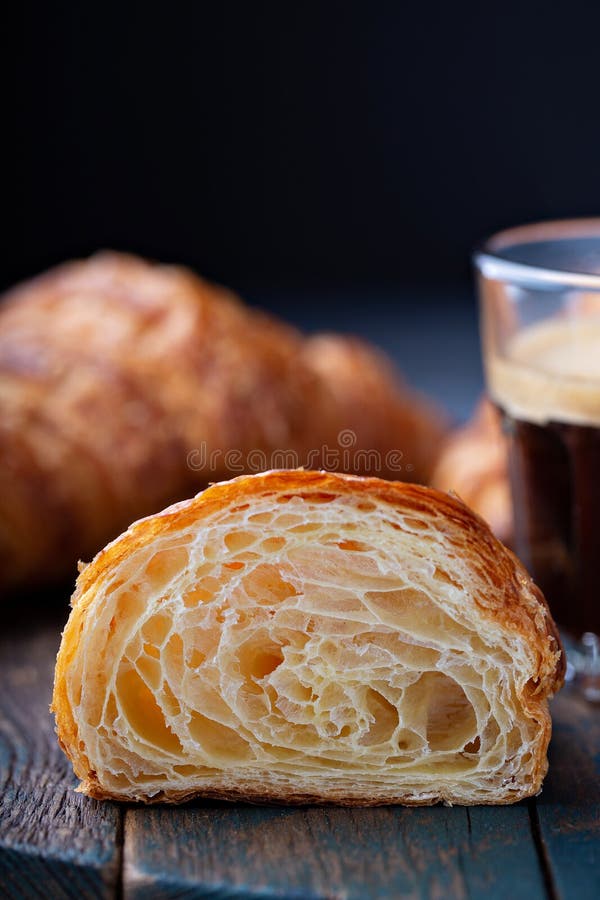 Croissant cut in half stock photo. Image of breakfast - 177668064