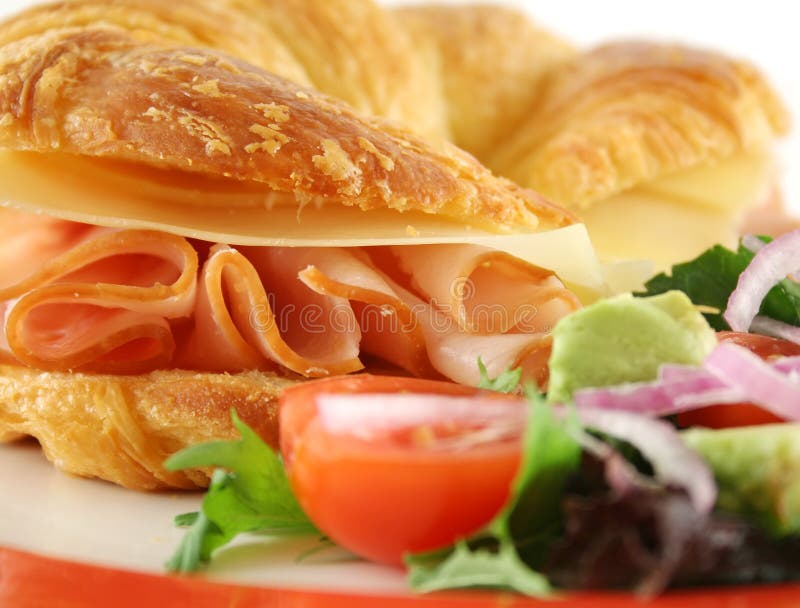 Croissant Del Jamón Y Del Queso Foto de archivo - Imagen de dining ...