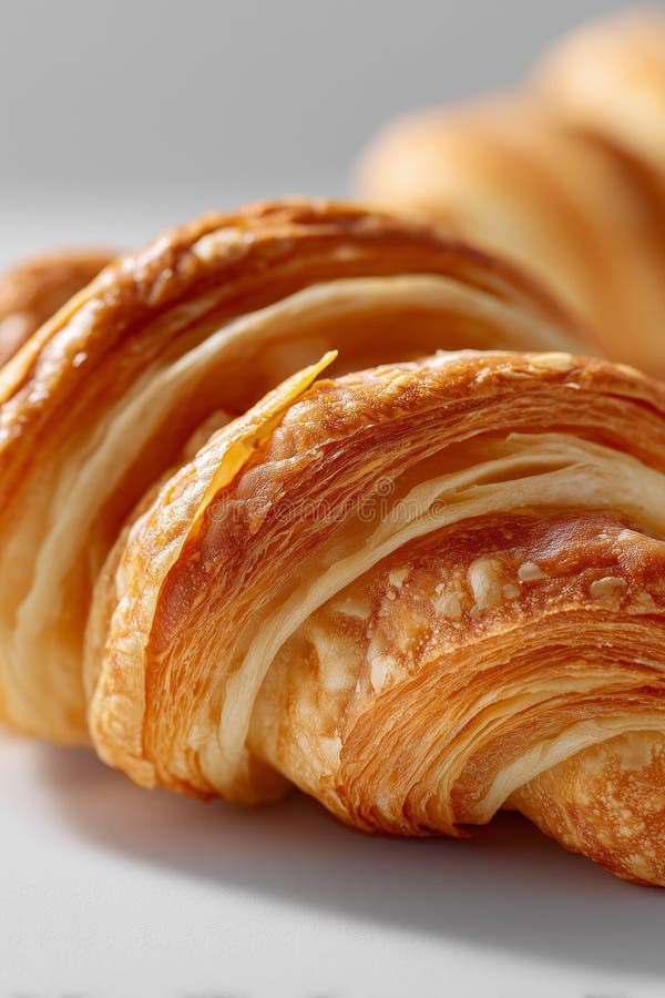 Croissant Displays Delicate Flaky Texture in Minimalist Setting ...
