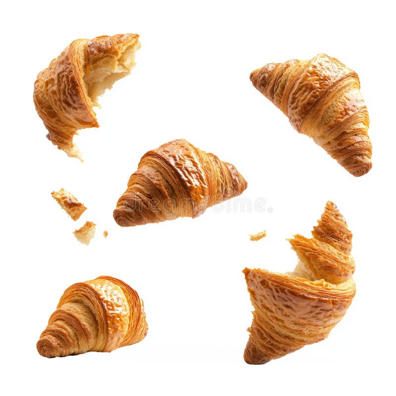 Croissant Falling at Different Angles, Creating a Sense of Movement and ...