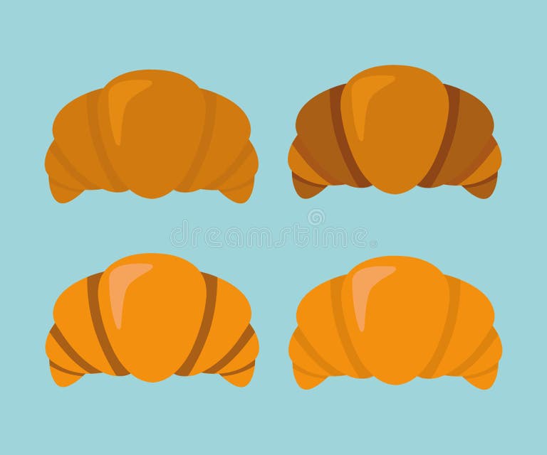 Croissant Icon Set. Flat Set of Croissant Vector Icons for Web Design ...