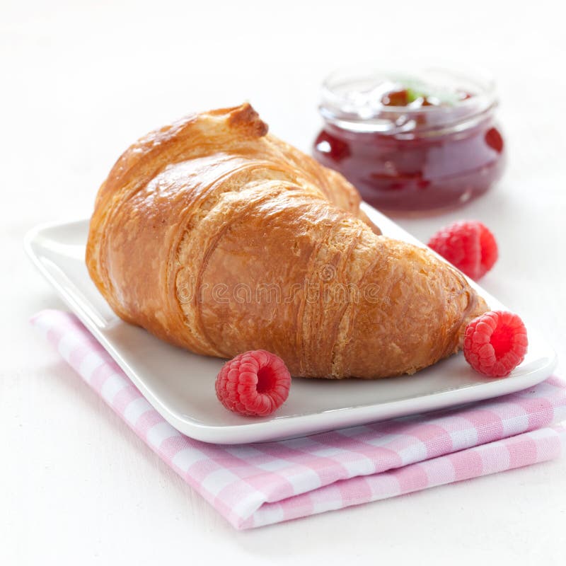 Croissant and jam stock photo. Image of goods, jelly - 19402172