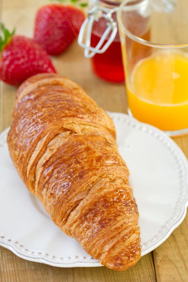 Croissant with jam stock photo. Image of french, croissant - 29604304