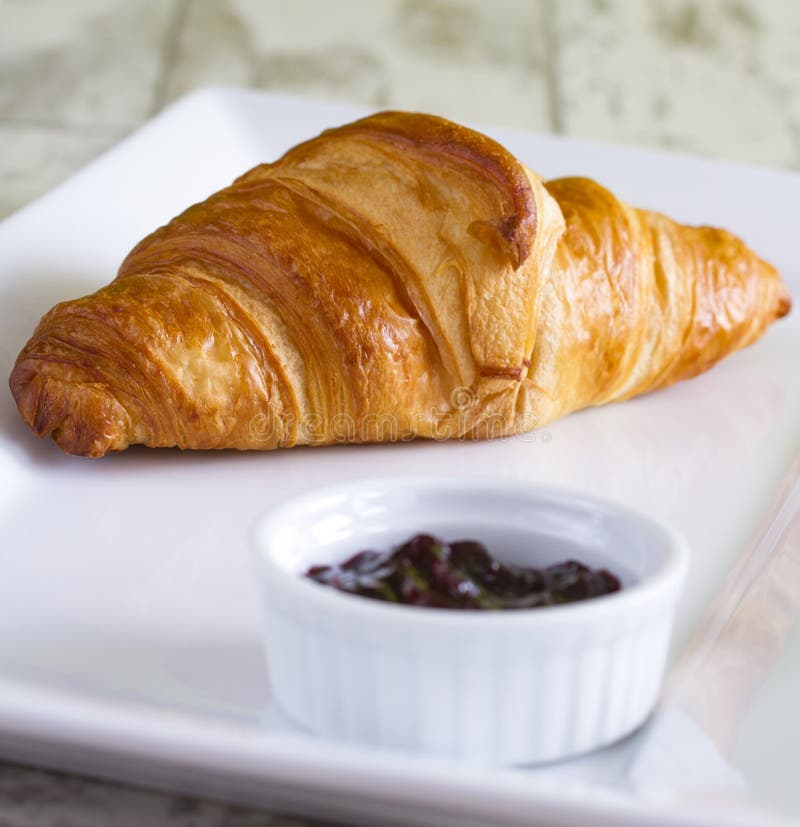 Croissant and jam stock photo. Image of sweet, food, pastry - 35331418