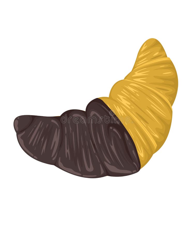 Croissant Light Brown Bread Chocolate Coating. Stock Vector ...