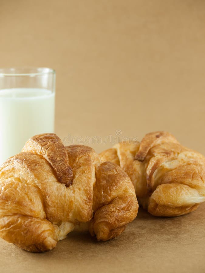 Croissant milk stock image. Image of wooden, breakfast - 33095647