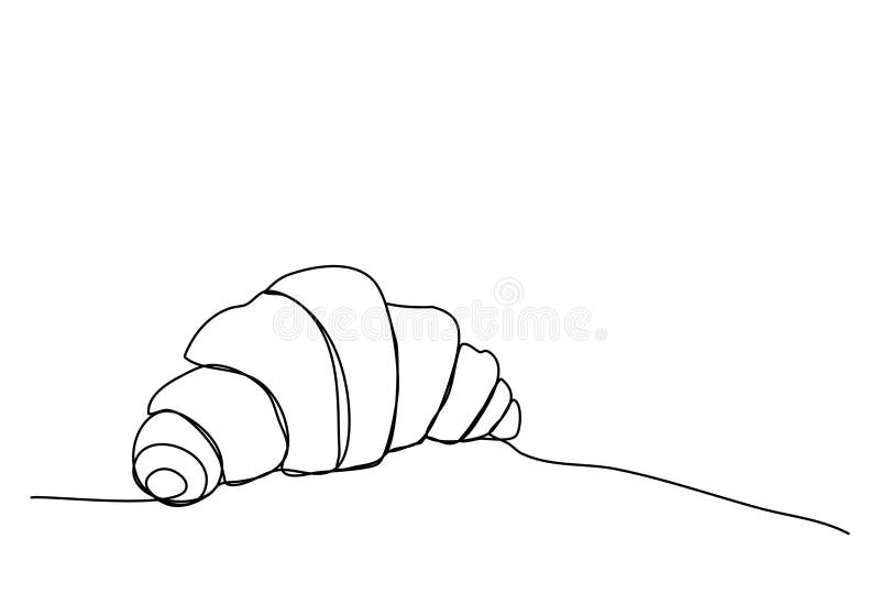 Croissant, One Line Drawing Vector Illustration Stock Vector ...