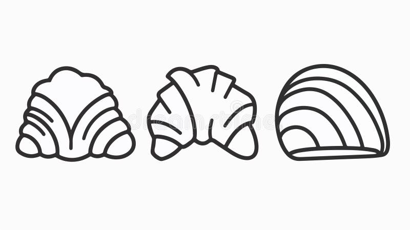Croissant Outline Icons Vector Illustration Stock Vector - Illustration ...