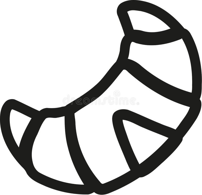 Croissant outline vector stock illustration. Illustration of outline ...