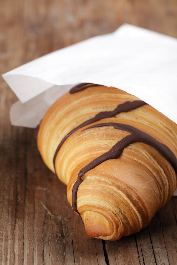 Croissant with chocolate stock photo. Image of french - 20132342