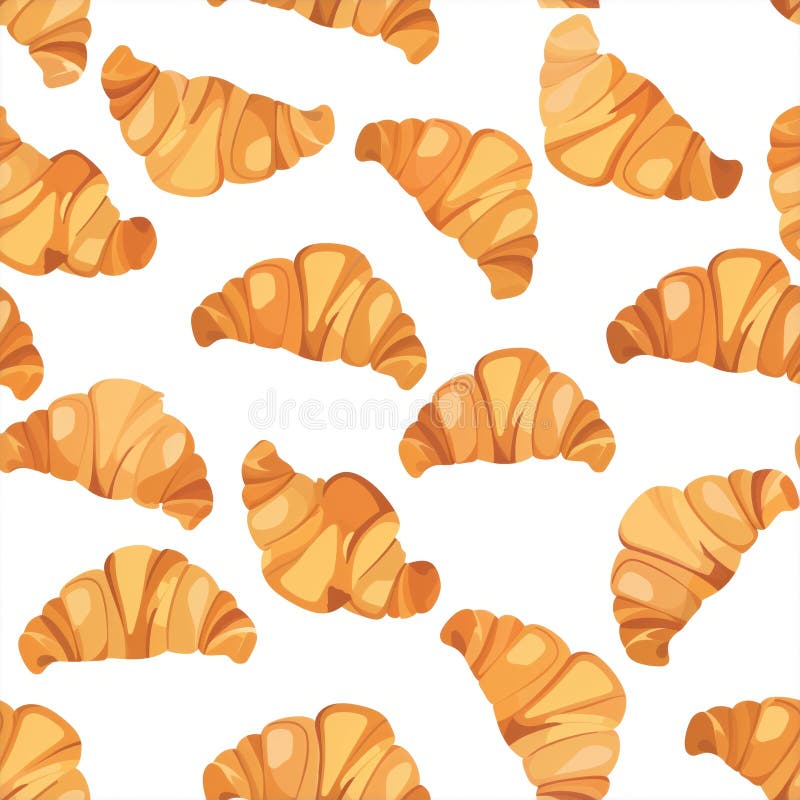 Croissant Pattern Spread Over a White Backdrop, Suitable for Culinary ...