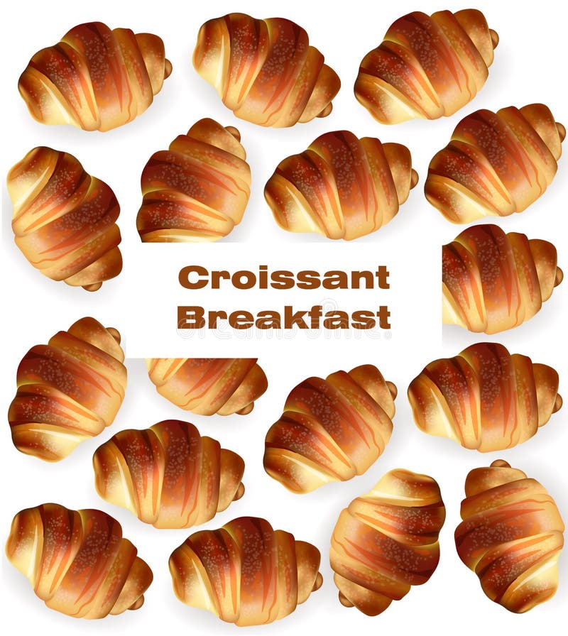 Croissant Pattern Vector. Sweet Dessert Breakfast Menu Stock Vector ...