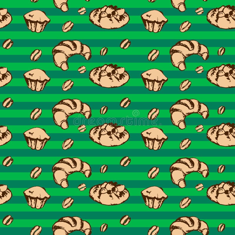 Croissant seamless pattern stock vector. Illustration of seamless ...