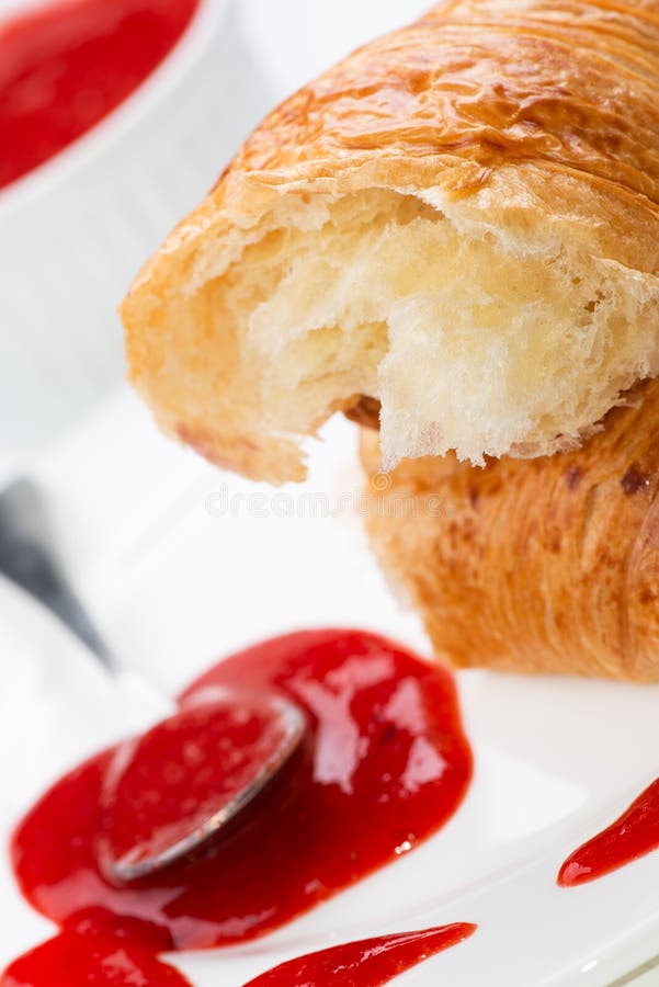 Croissant and Strawberry Jam Stock Image - Image of fresh, france: 36945133