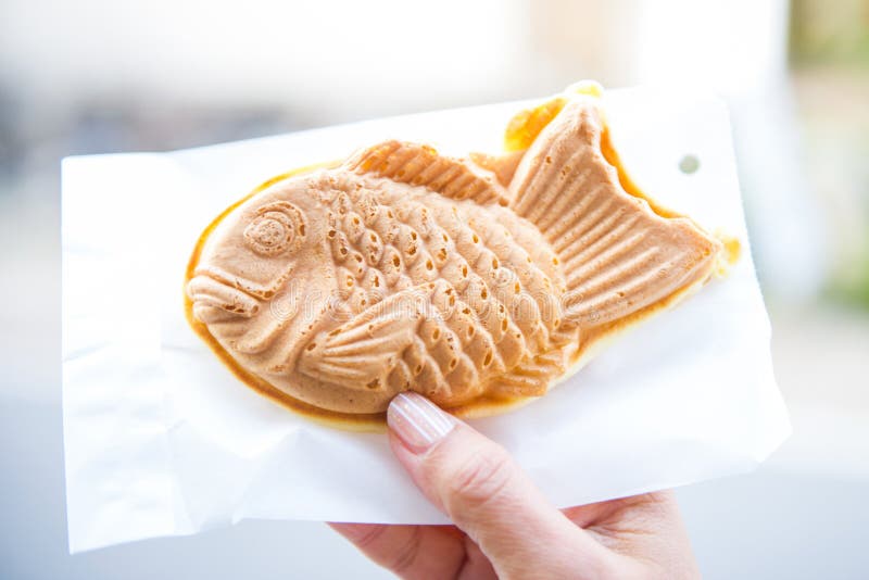 Croissant Taiyaki on the Hand Stock Photo - Image of bread, cheese ...