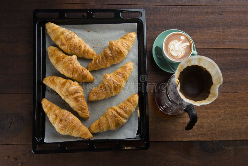 Croissant top view stock photo. Image of delicious, pastry - 112204452