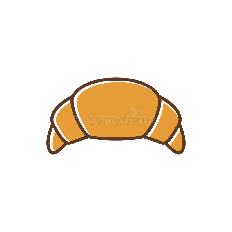 Croissant Vector Icon. Pastry French Croissant Flat Breakfast Bakery ...