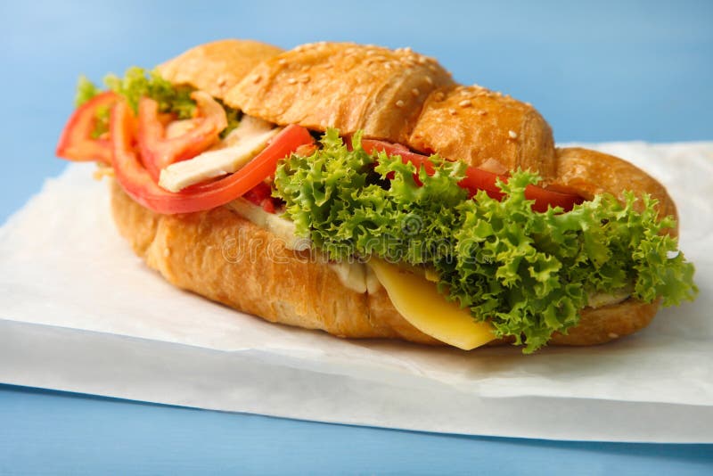 Croissant with vegetables stock image. Image of concept - 124919525